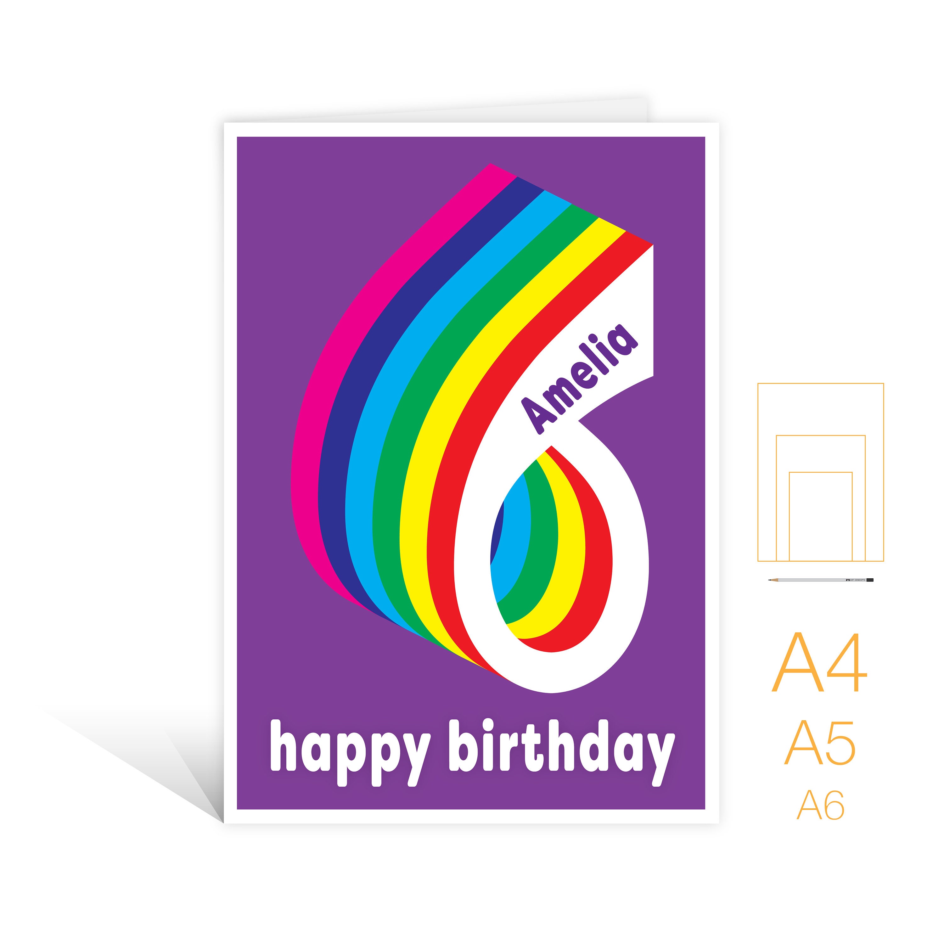 Personalised 6th Birthday Card for Boy for Girl 6 Birthday - Etsy