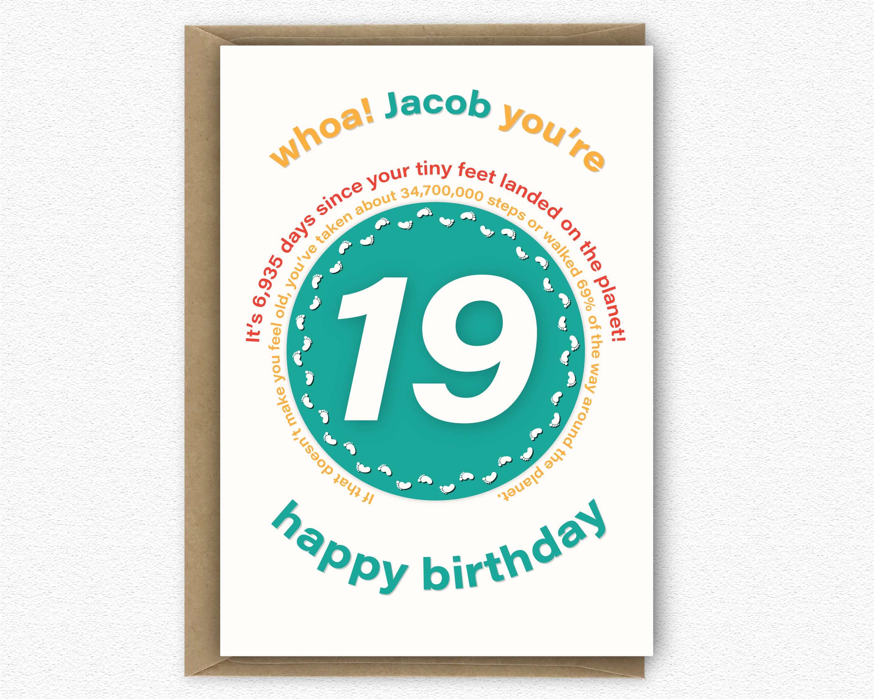 Funny 19th Birthday Card for Boy for Girl Unique Personalised 19 ...