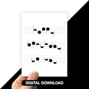 Printable Birthday Card, Happy Birthday to You, Music Notes. Digital ...