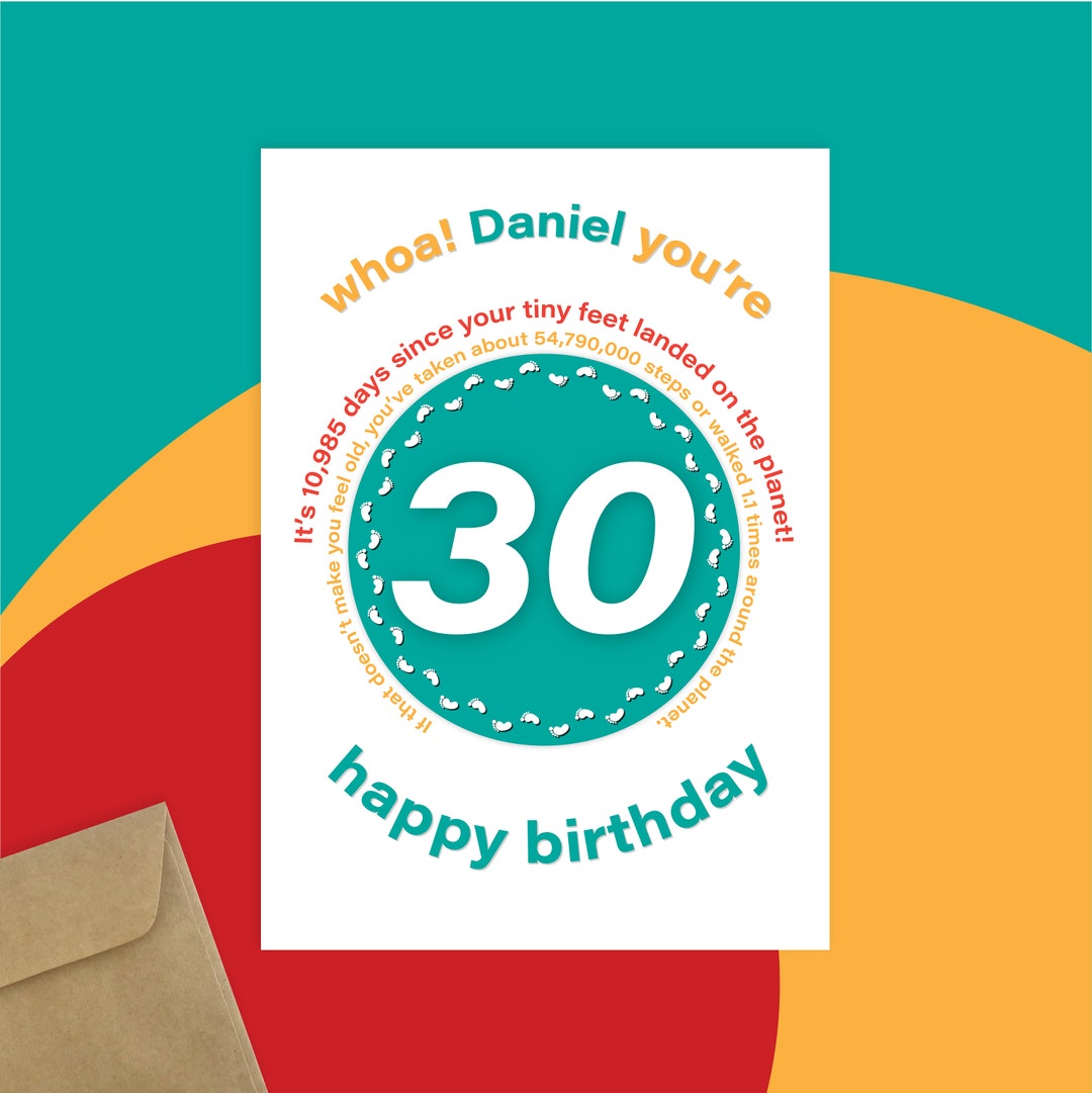 Personalised 30th Birthday Card For Him Or Her Funny Etsy Personalised 30th Birthday Card For Him Or Her Funny Etsy