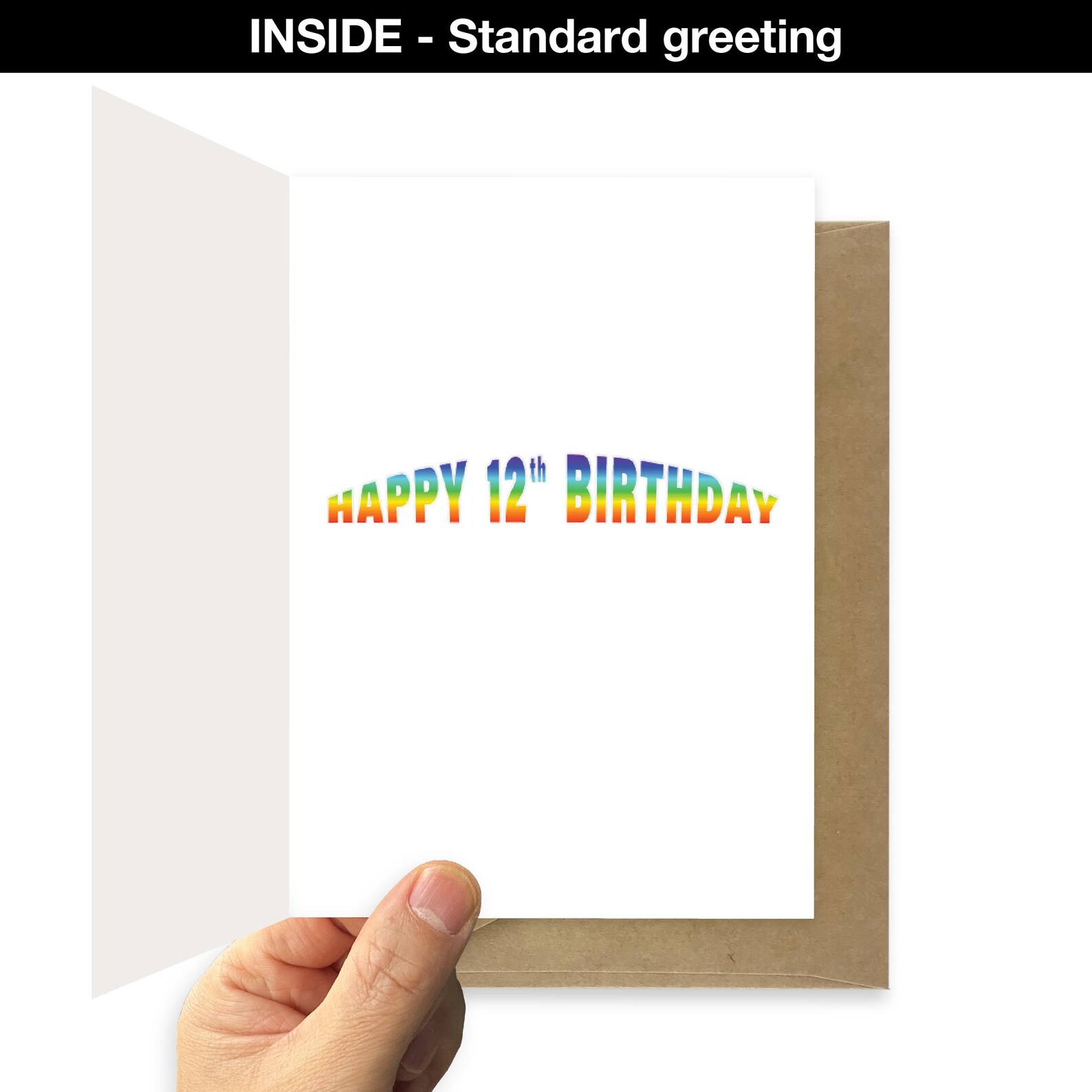 Personalised 12th Birthday Card for Boy or Girl Customisable Message ...