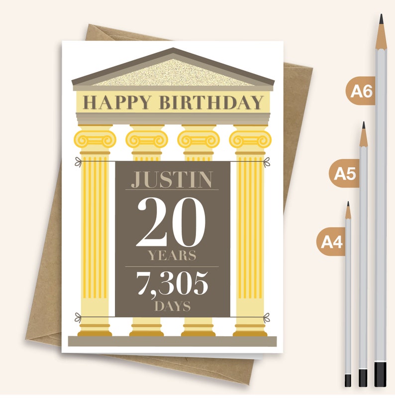 Personalised 20th Birthday Card Large or Giant 20 Birthday Card for Boy ...