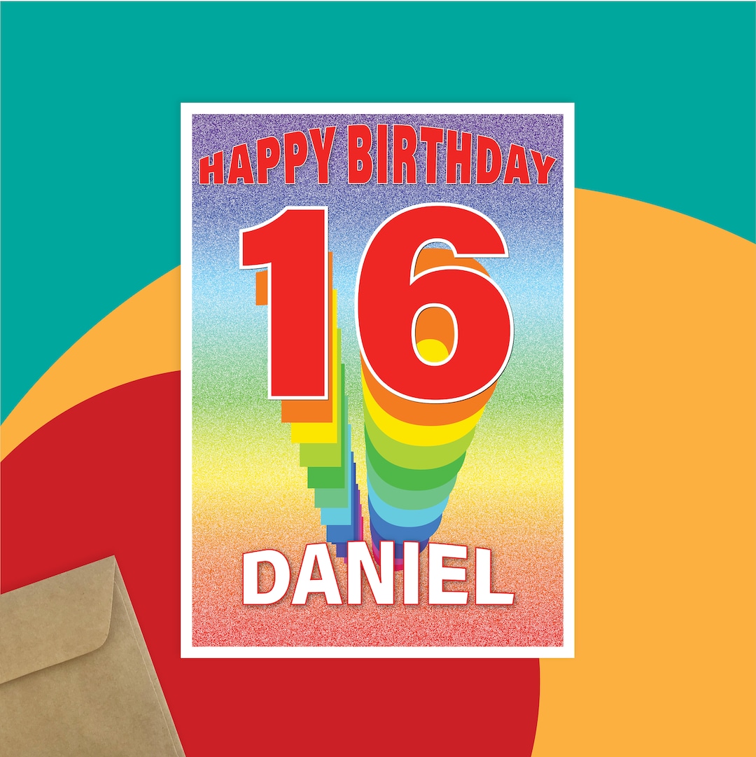 Personalised 16th Birthday Card For Boy For Girl 16 Birthday Etsy personalised-16th-birthday-card-for-boy-for-girl-16-birthday-etsy