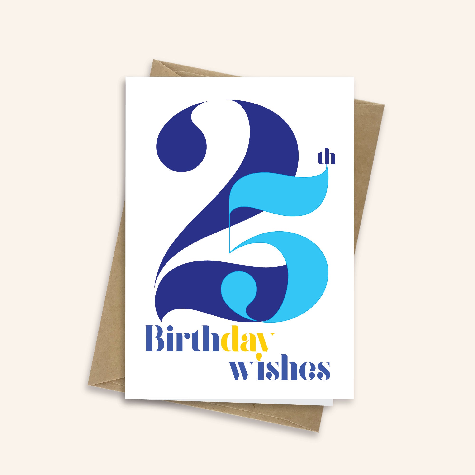 25th Birthday Wishes Card for Him Man Male 25 Birthday Card - Etsy