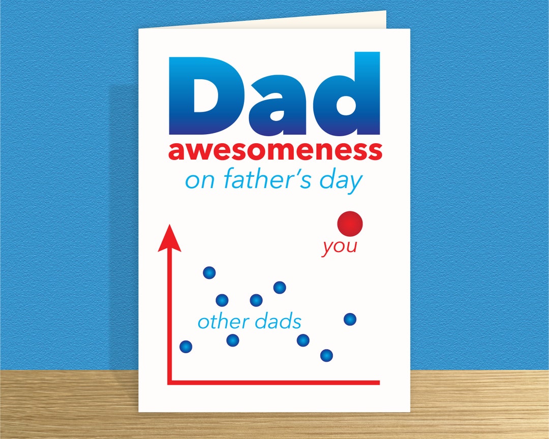 Father's Day Card Awesome Dad Graph Funny Fathers Day Card Best Dad ...