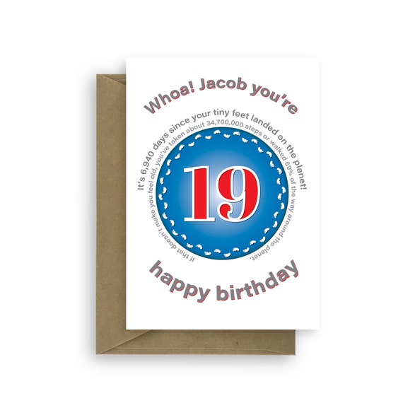 Funny 19th Birthday Card for Boy for Girl Unique Edit Name 19 | Etsy ...