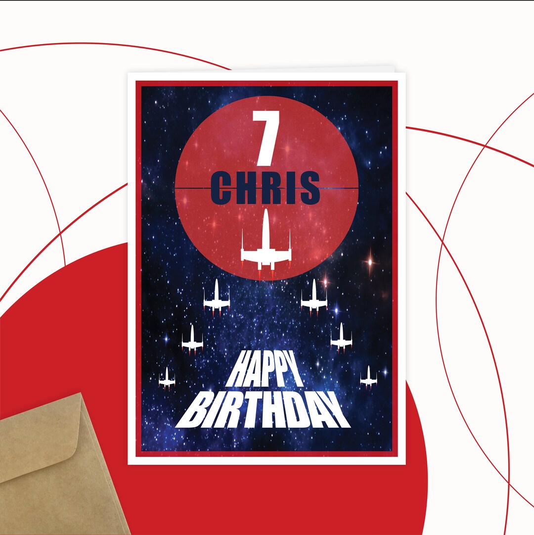 7th Birthday Card for Boy Star Fighters Personalised 7th - Etsy UK