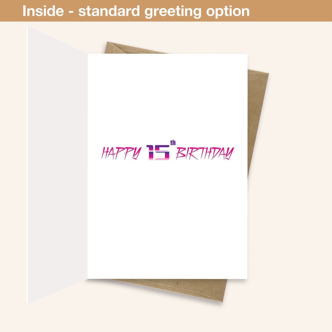 Personalised 15th Birthday Card for Boy Neon 15 Birthday Card for Son ...
