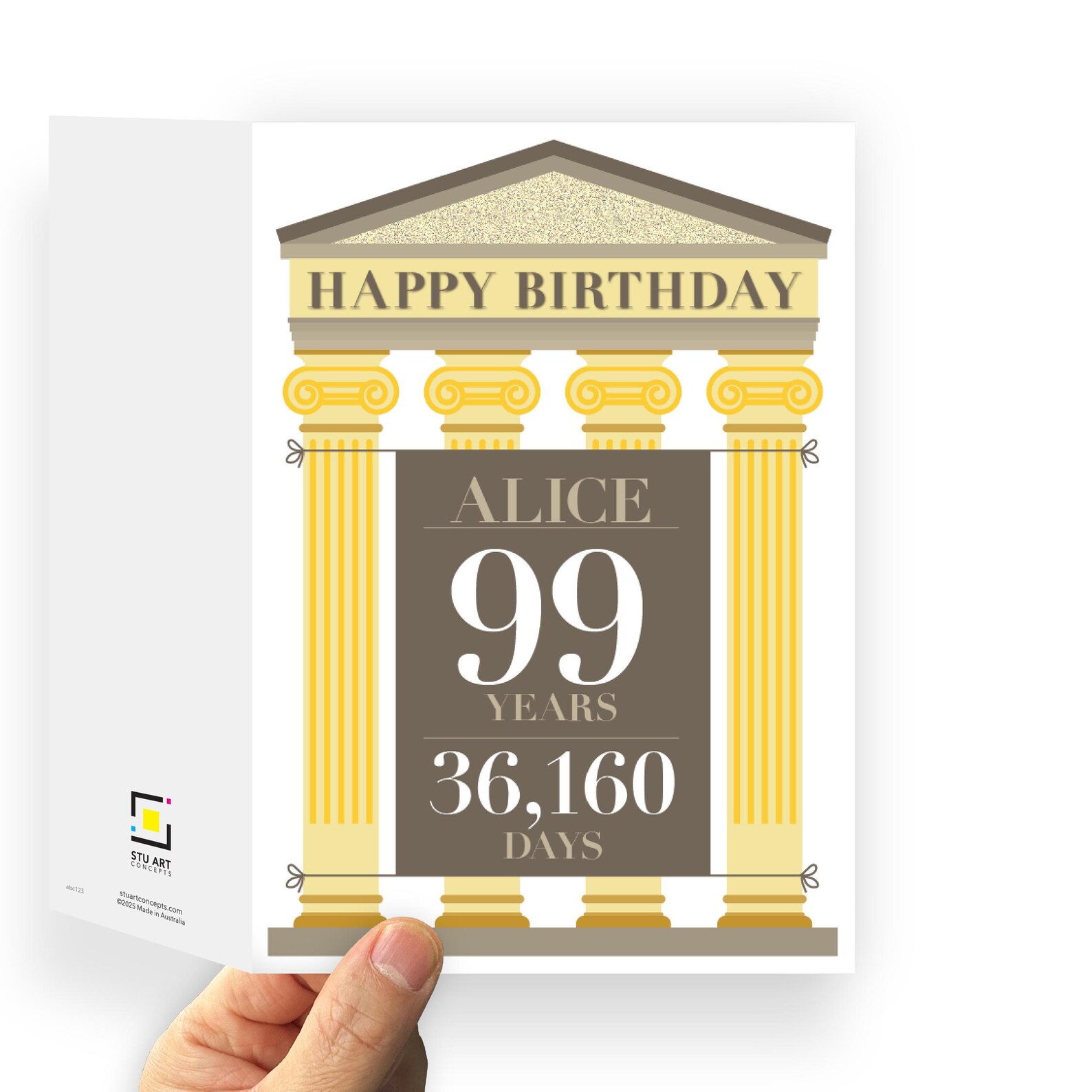 Funny Personalised 99th Birthday Card for Him or Her Years / Days Large ...