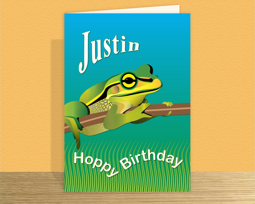 Funny Frog Happy Birthday Card Personalised Birthday Card for Nature ...