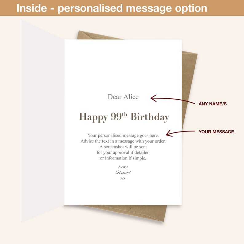 Funny Personalised 99th Birthday Card for Him or Her Years / Days Large ...