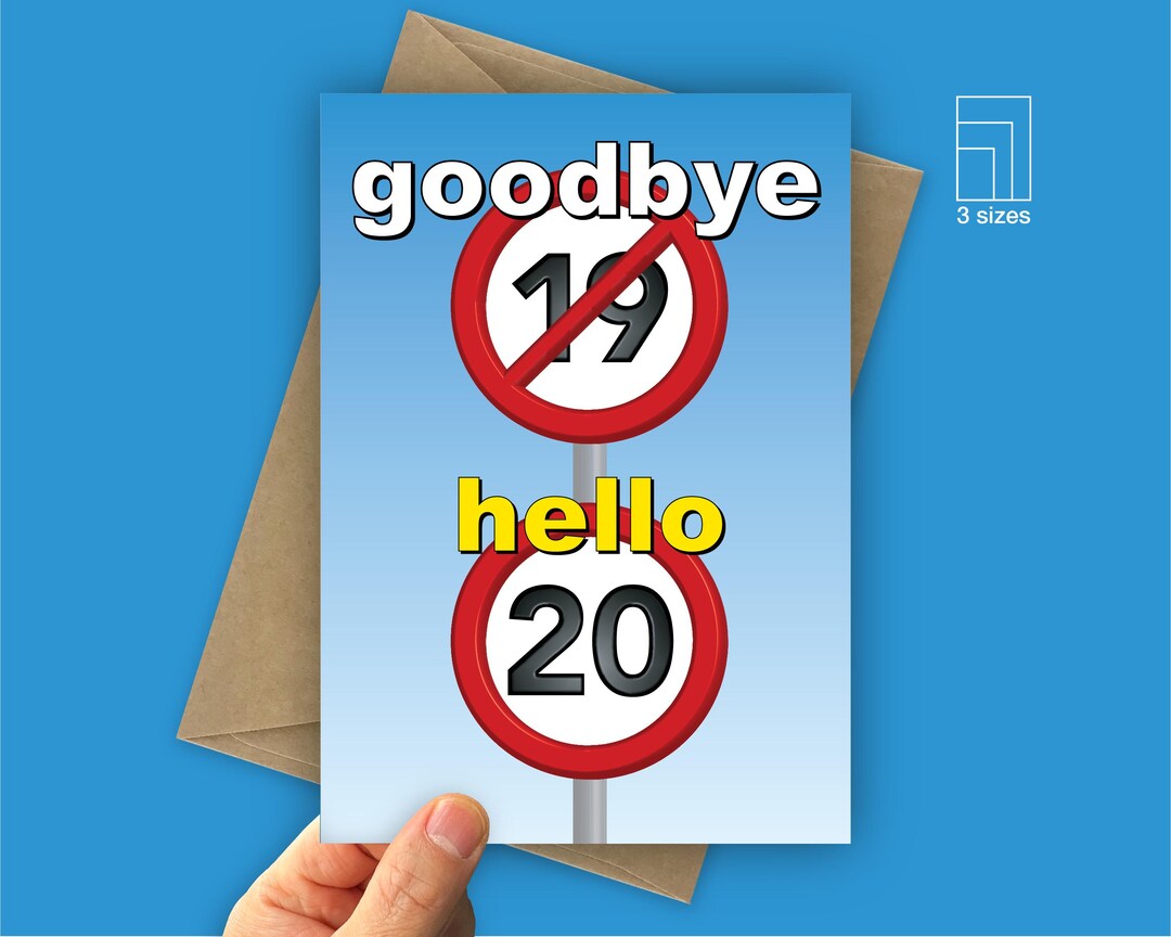 Funny 20th Happy Birthday Card for Him for Her Speed Sign 20 Birthday ...