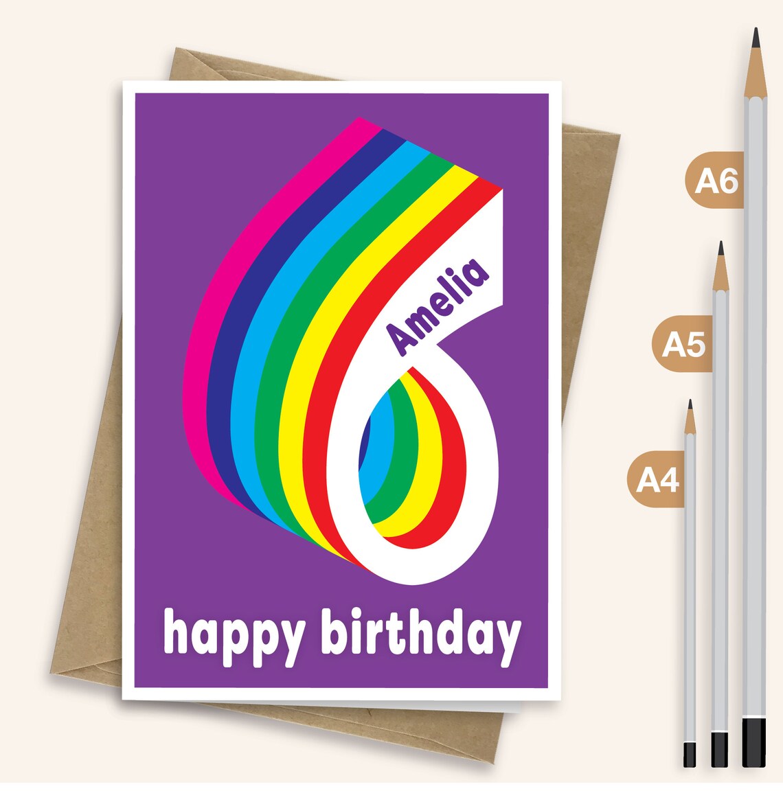 Personalised 6th Birthday Card for Boy for Girl 6 Birthday - Etsy