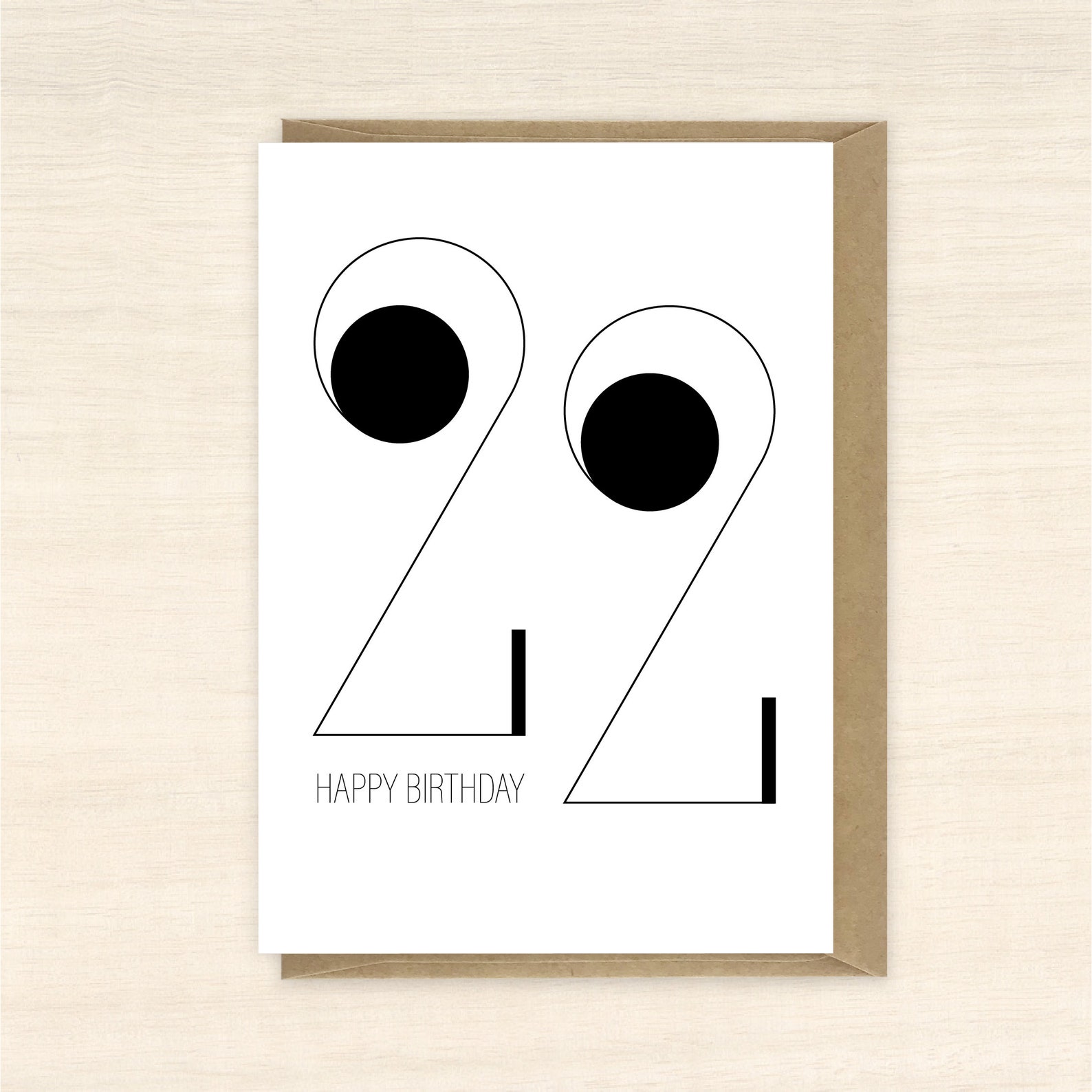 Minimal 22nd Birthday Card for Him or Her Minimalist 22 Card for Son or Daughter - Etsy