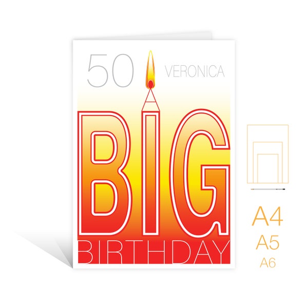 Giant 50th Birthday Card - Etsy Australia