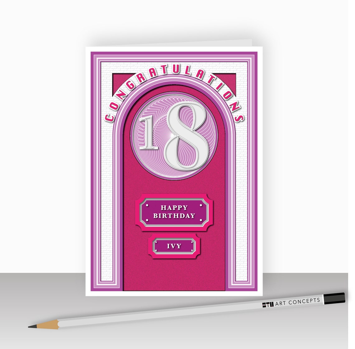 18th Happy Birthday card for girl personalised 18 birthday | Etsy