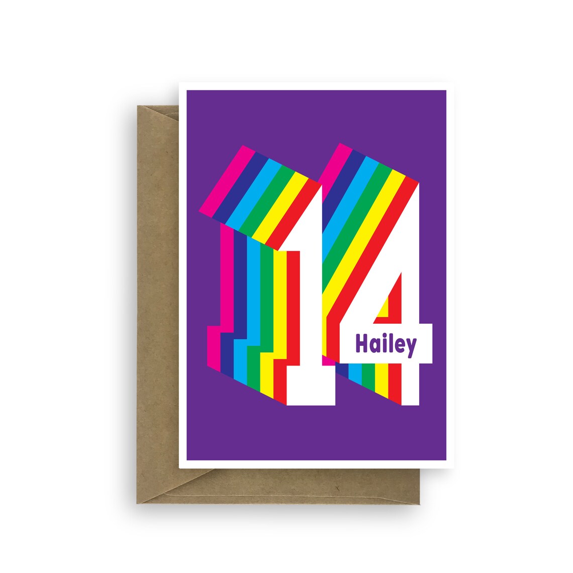 Personalised 14th Birthday Card for Boy for Girl Edit Name 14 | Etsy