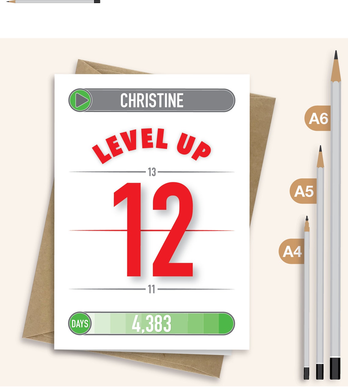 LEVEL UP Funny 12th Birthday Card for Boy or Girl With Name - Etsy