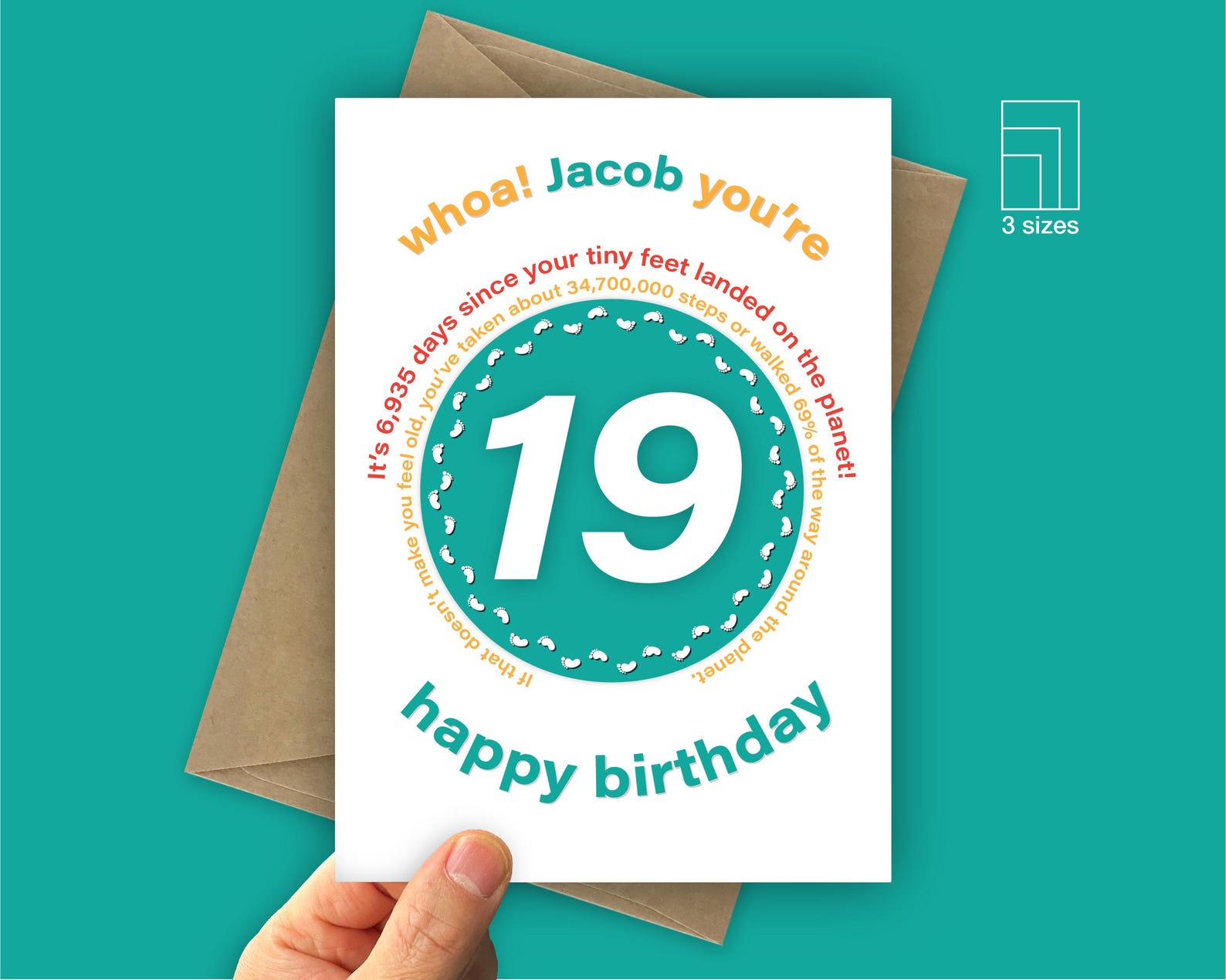 Funny 19th Birthday Card for Boy for Girl Unique Personalised 19 ...