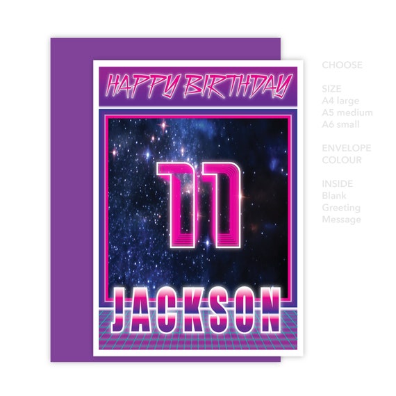 Personalised 11th birthday card for boy son brother friend | Etsy