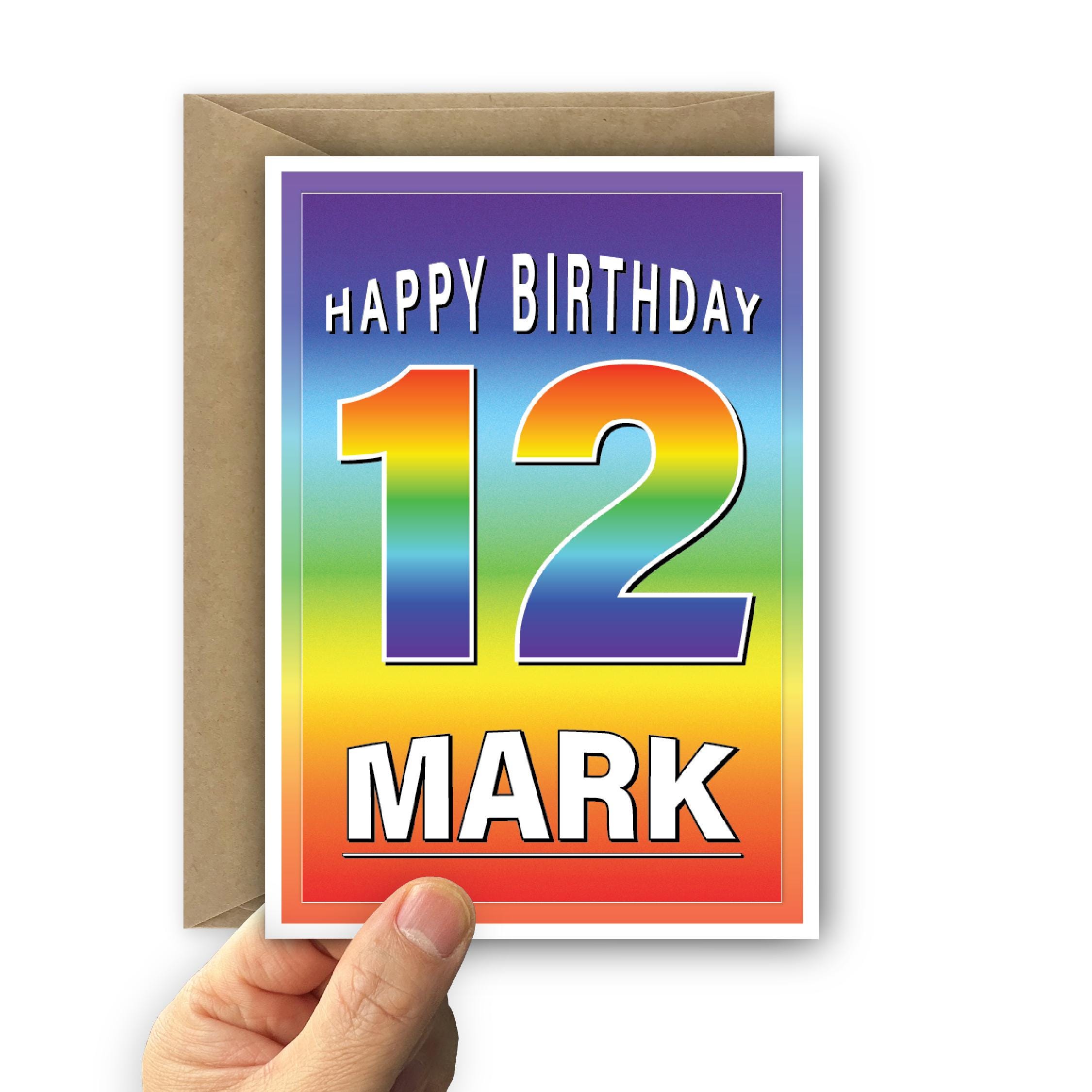 Personalised 12th Birthday Card for Boy or Girl Customisable Message ...