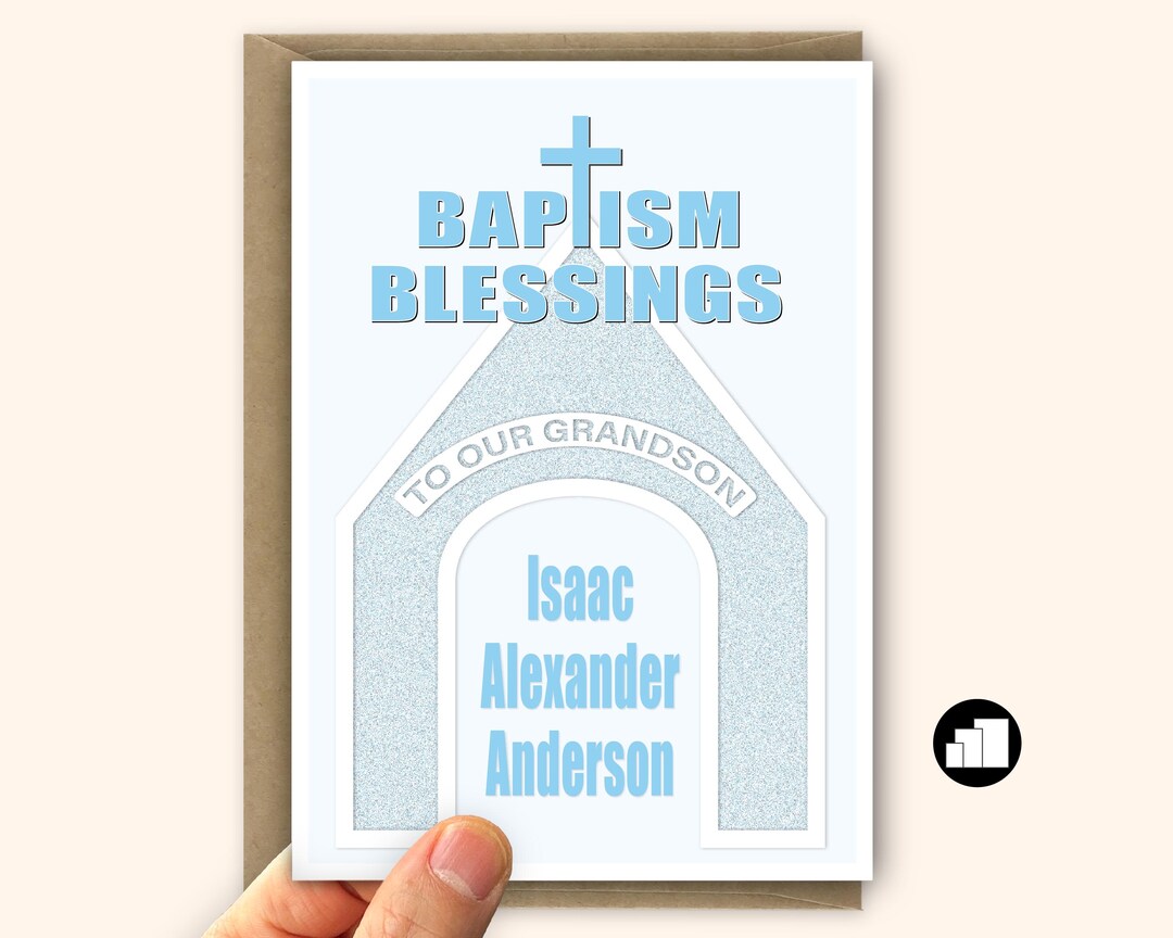 Personalised Baptism Card Grandson Son Naming Card Godson Custom ...