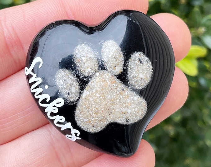 Pet Paw Print With Ashes, Cremation Ashes Keepsake, Dog Memorial, Cat ...