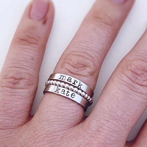 Stackable Name Rings - Etsy