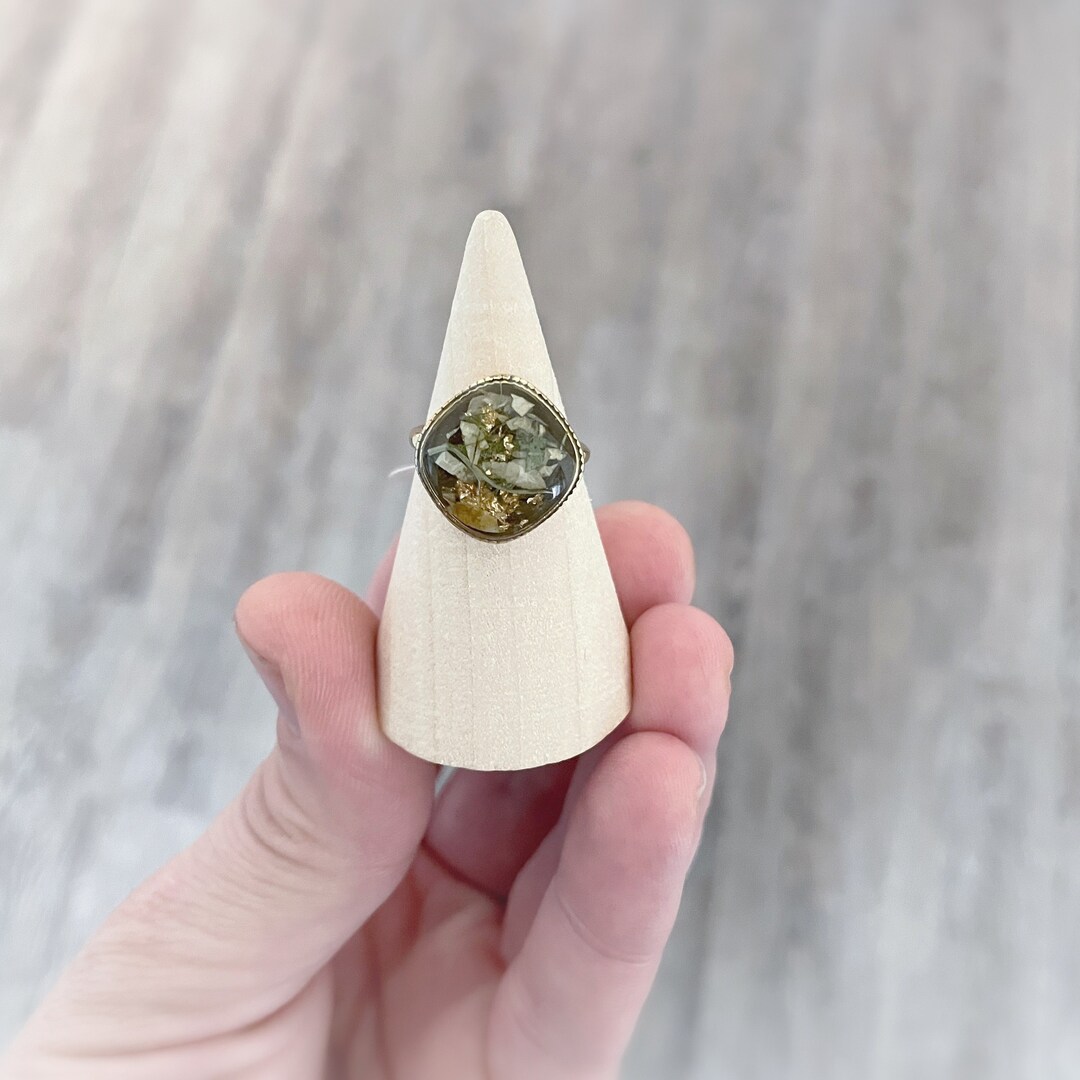 Real Flower Ring, Flower Preservation, Keepsake Funeral Jewelry, Dried ...