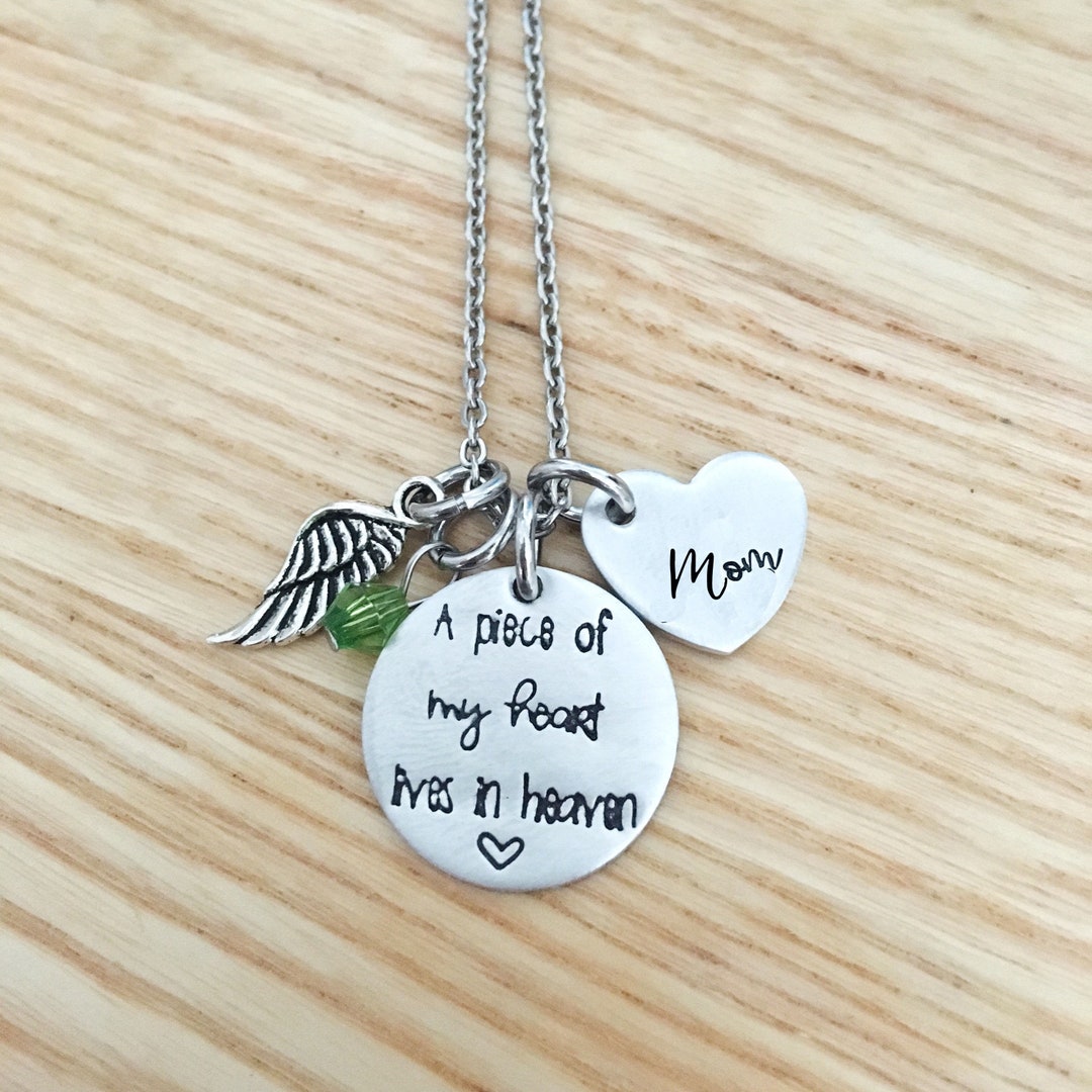 Memorial Necklace - Remembrance Necklace - Personalized Memorial ...