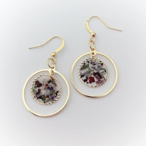 Funeral Flowers Jewelry, Dried Flower Earrings, Memorial Earrings ...