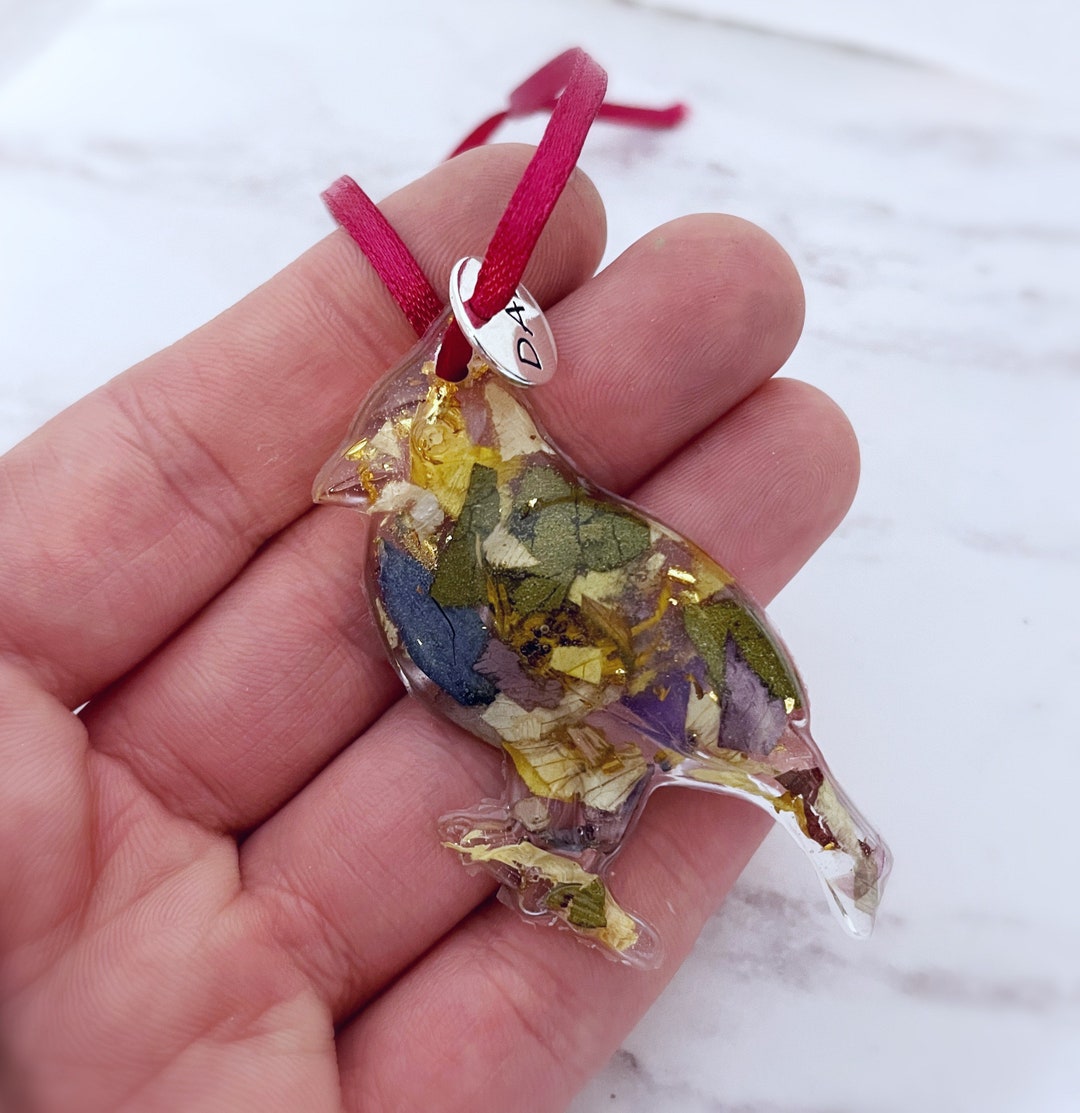 Funeral Flower Keepsake, Cardinal Ornament, Sympathy Gifts, Ornament ...