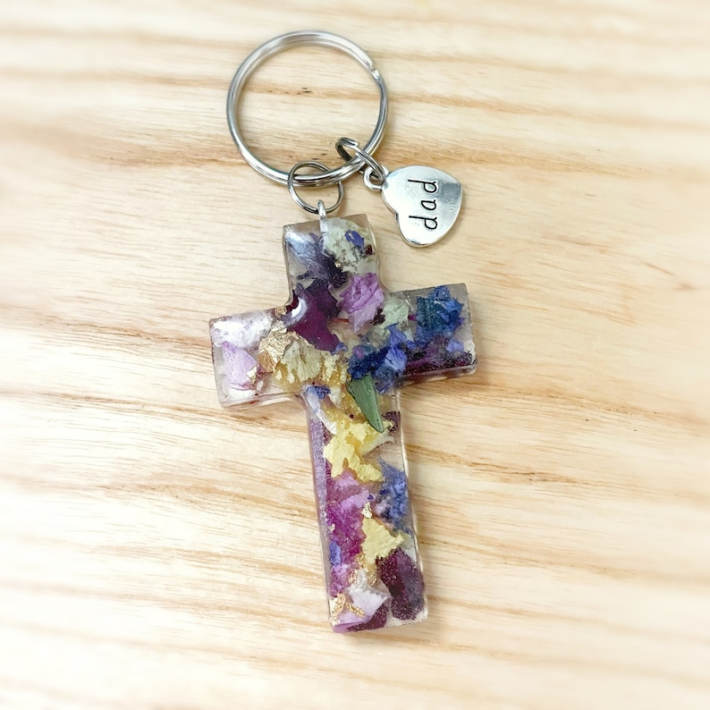 Funeral Keepsake Cross, Memorial Flower Preservation, Dried Petals ...