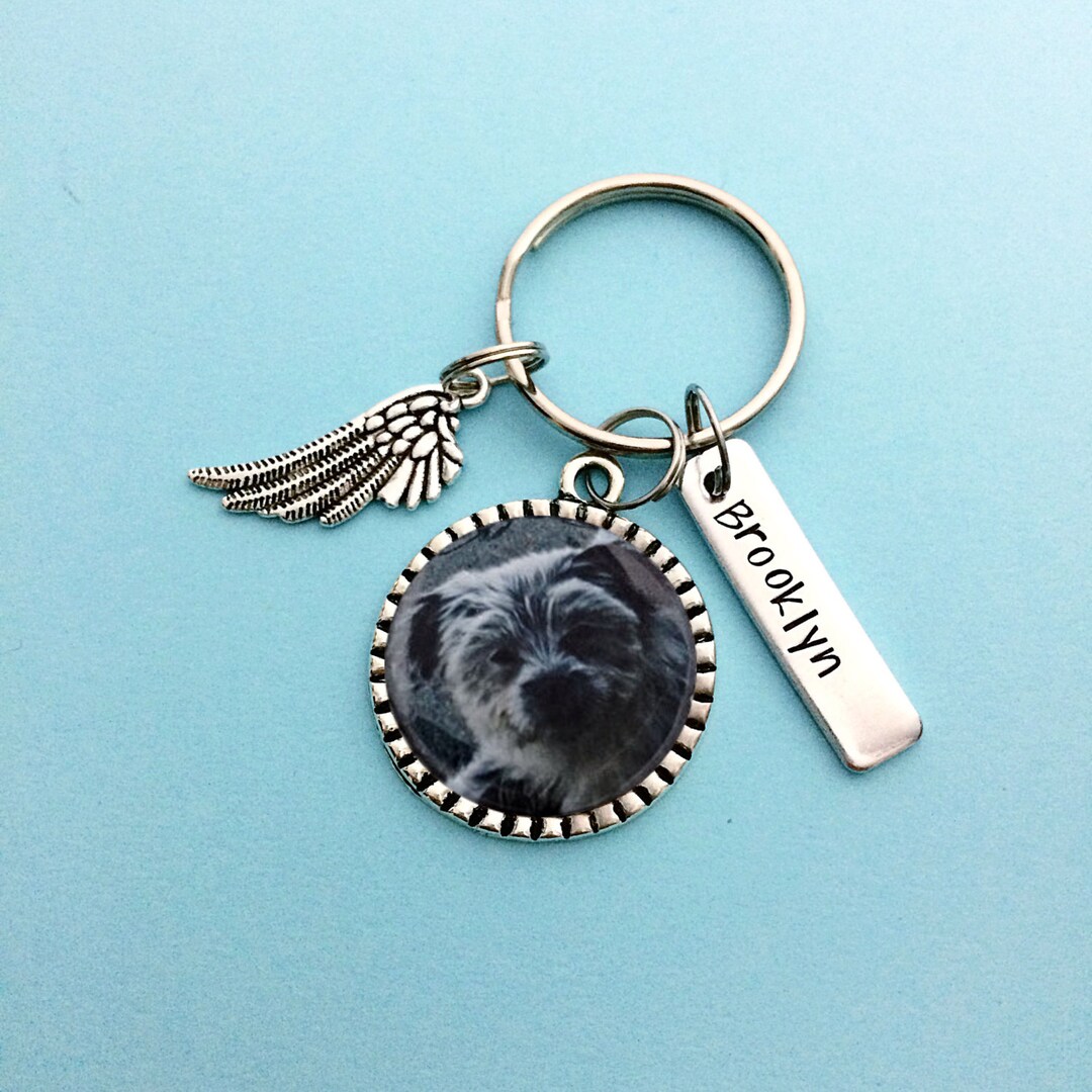 Custom Photo Keychain, Pet Memorial, Pet Loss Gift, Hand Stamped ...