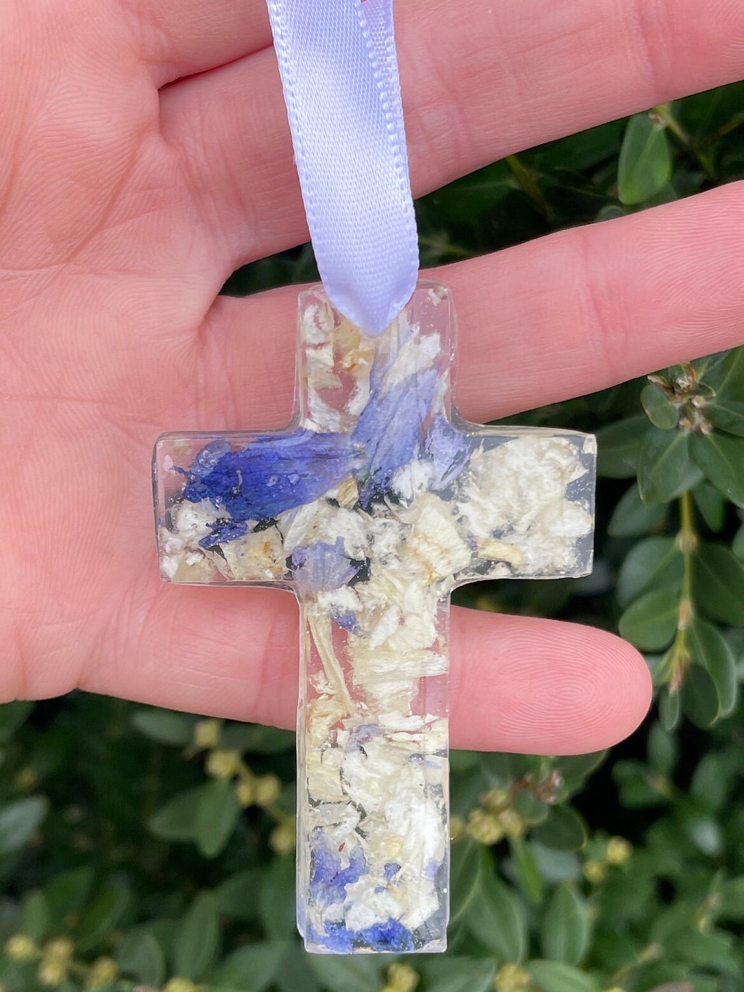 Funeral Flower Keepsake, Funeral Flower Cross Ornament, Ornament With ...
