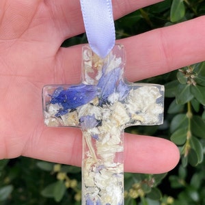 Funeral Flower Keepsake, Funeral Flower Cross Ornament, Ornament With ...