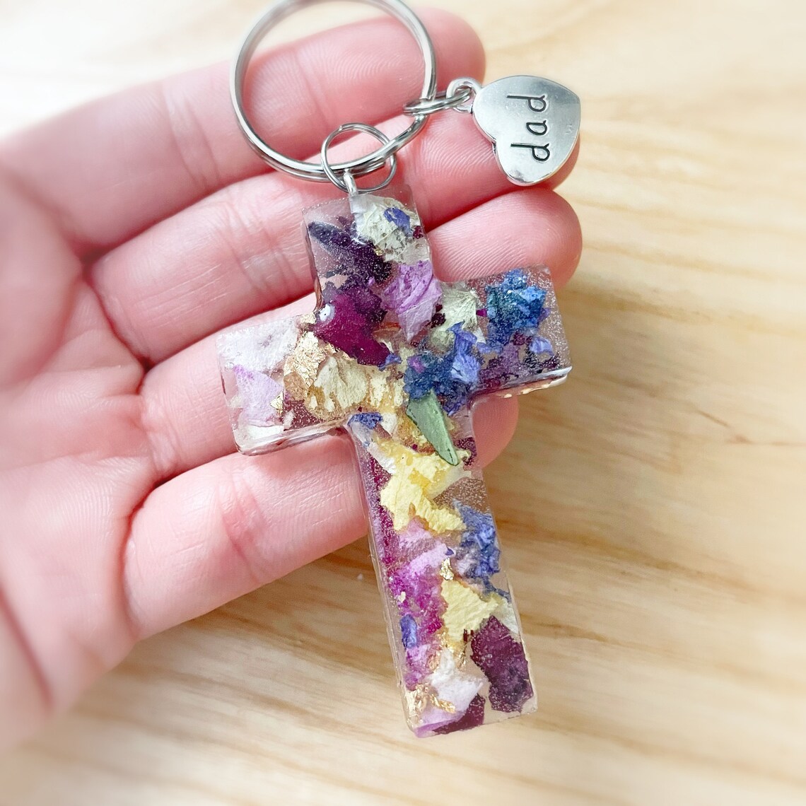 Funeral Keepsake Cross, Memorial Flower Preservation, Dried Petals ...