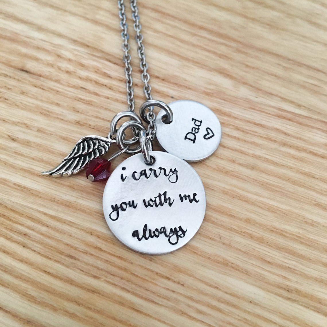 I Carry You With Me Always Necklace Memorial Necklace Hand | Etsy