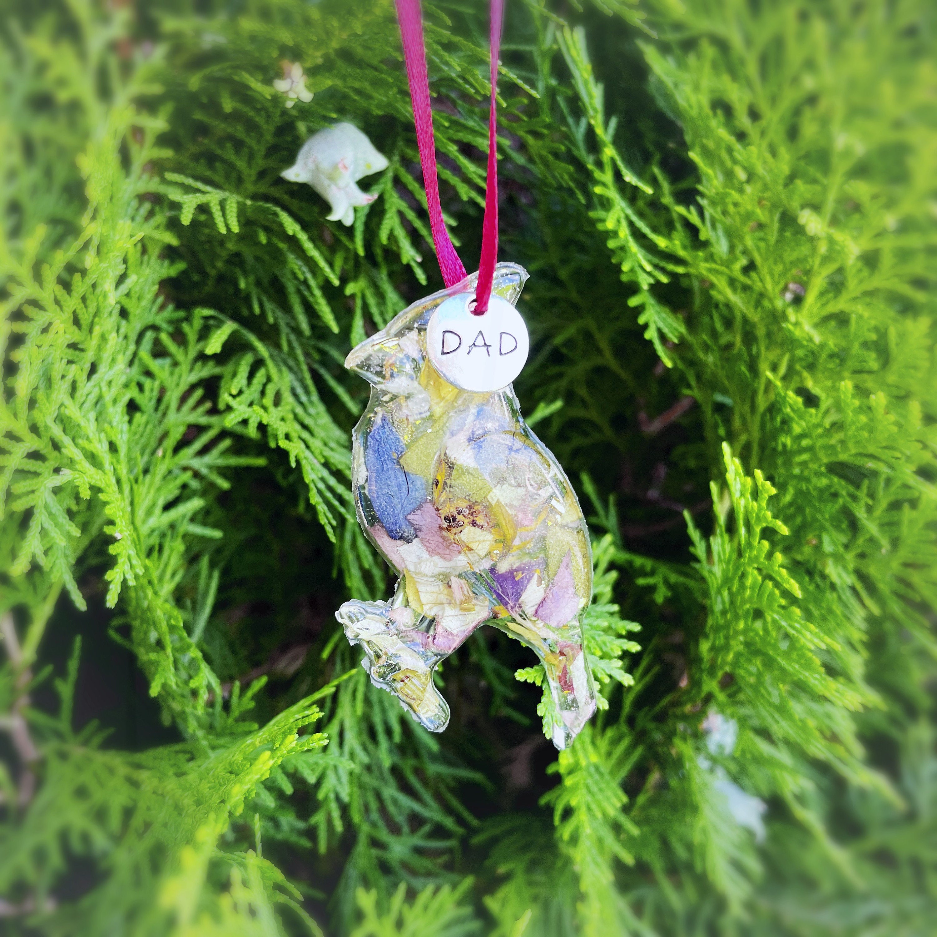 Funeral Flower Keepsake, Cardinal Ornament, Sympathy Gifts, Ornament ...