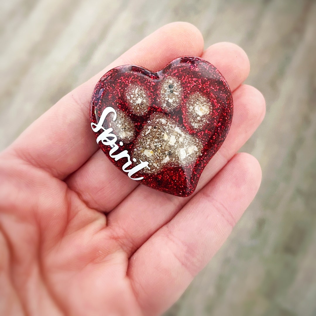 Pet Paw Print With Ashes, Cremation Ashes Keepsake, Dog Memorial, Cat ...