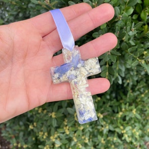 Funeral Flower Keepsake, Funeral Flower Cross Ornament, Ornament With ...