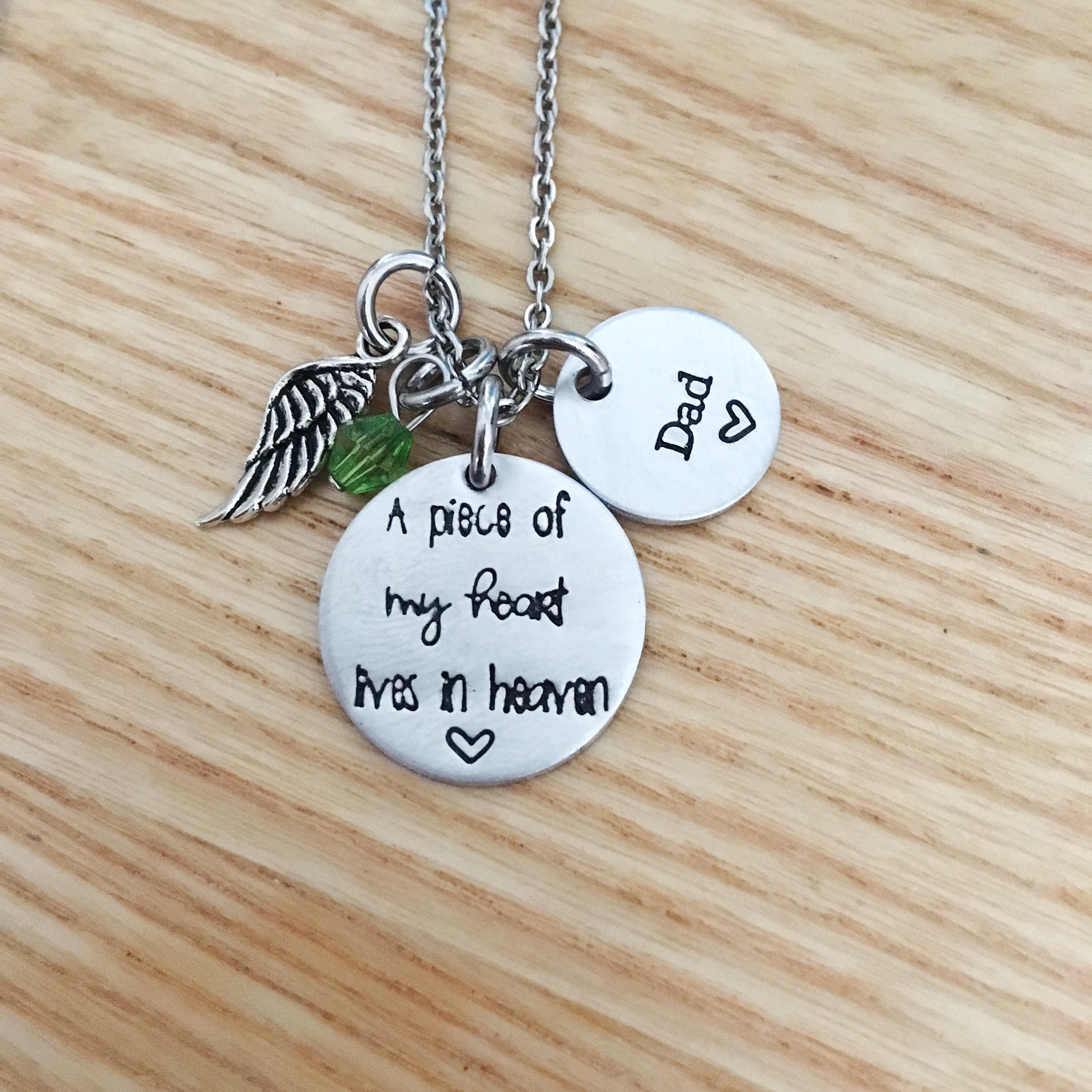 Memorial Necklace Remembrance Necklace Personalized | Etsy