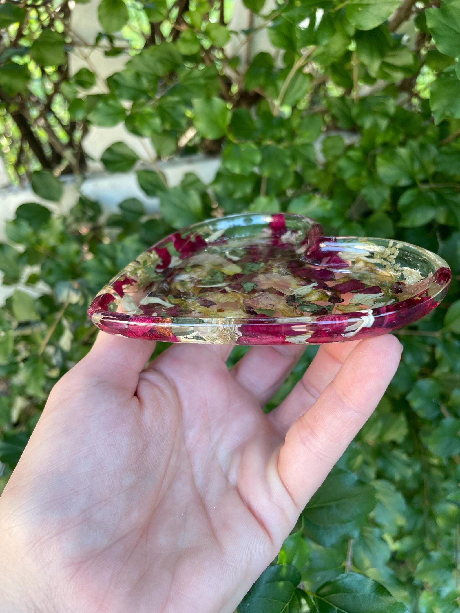 Heart Shaped Jewelry Dish, Catchall Tray, Dried Flowers, Wedding Flower ...