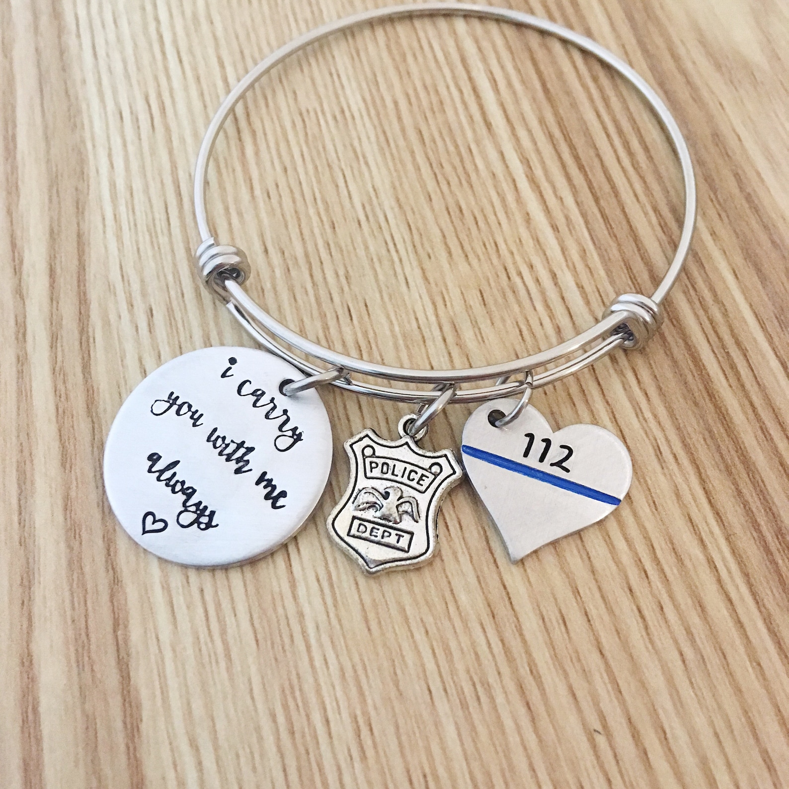 Thin Blue Line Jewelry/ Police Wife Jewelry/ Badge Number - Etsy