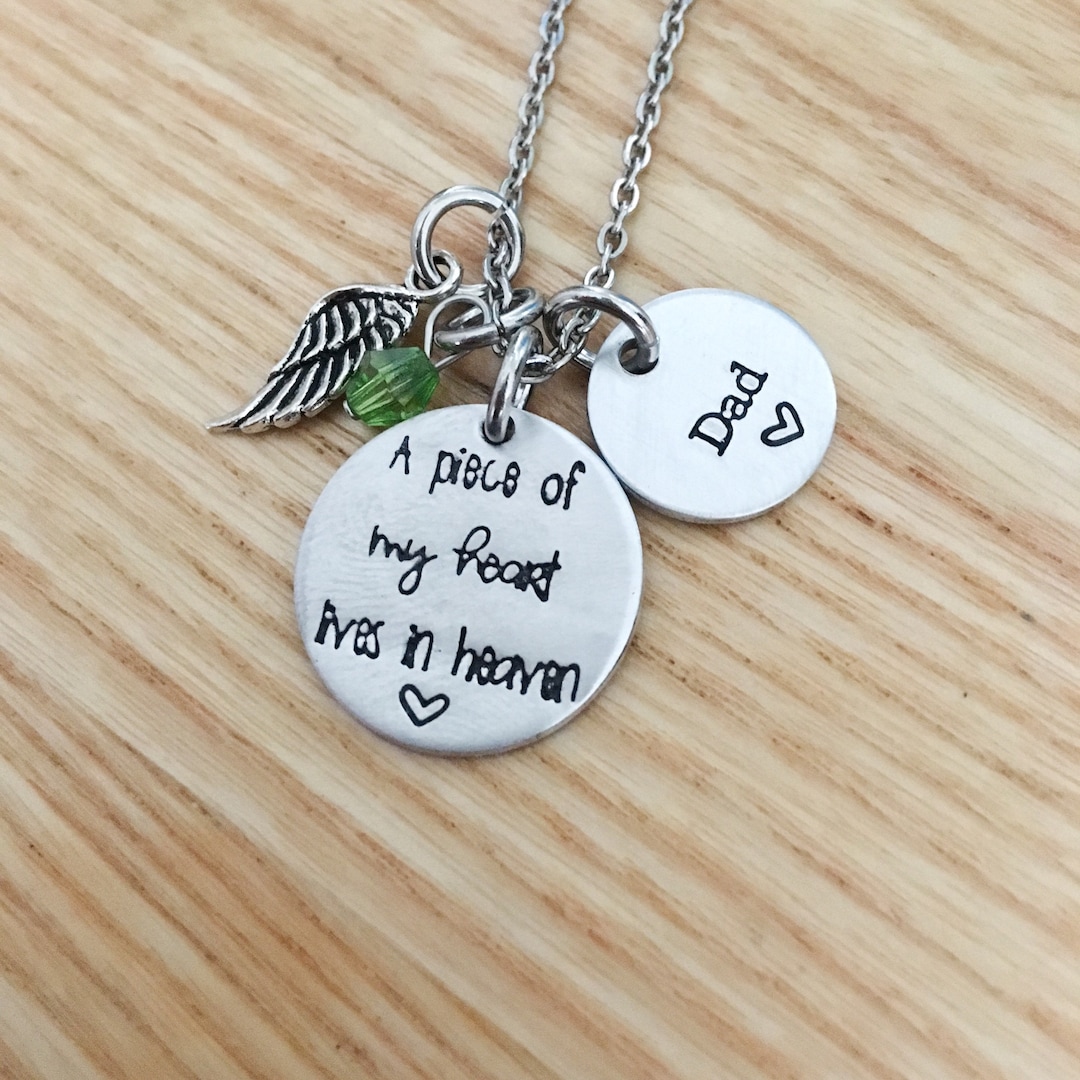 Memorial Necklace - Remembrance Necklace - Personalized Memorial ...