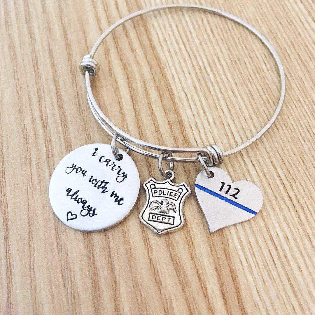Thin Blue Line Jewelry/ Police Wife Jewelry/ Badge Number - Etsy