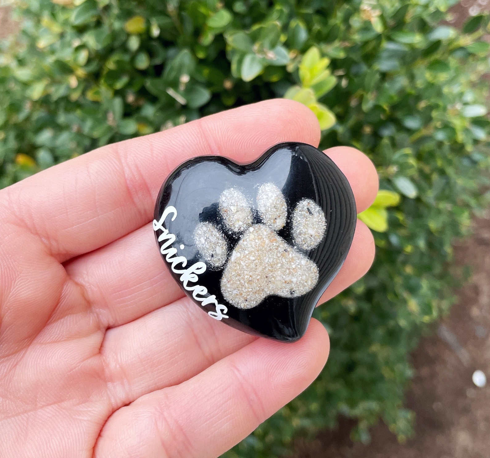 Pet Paw Print With Ashes, Cremation Ashes Keepsake, Dog Memorial, Cat ...