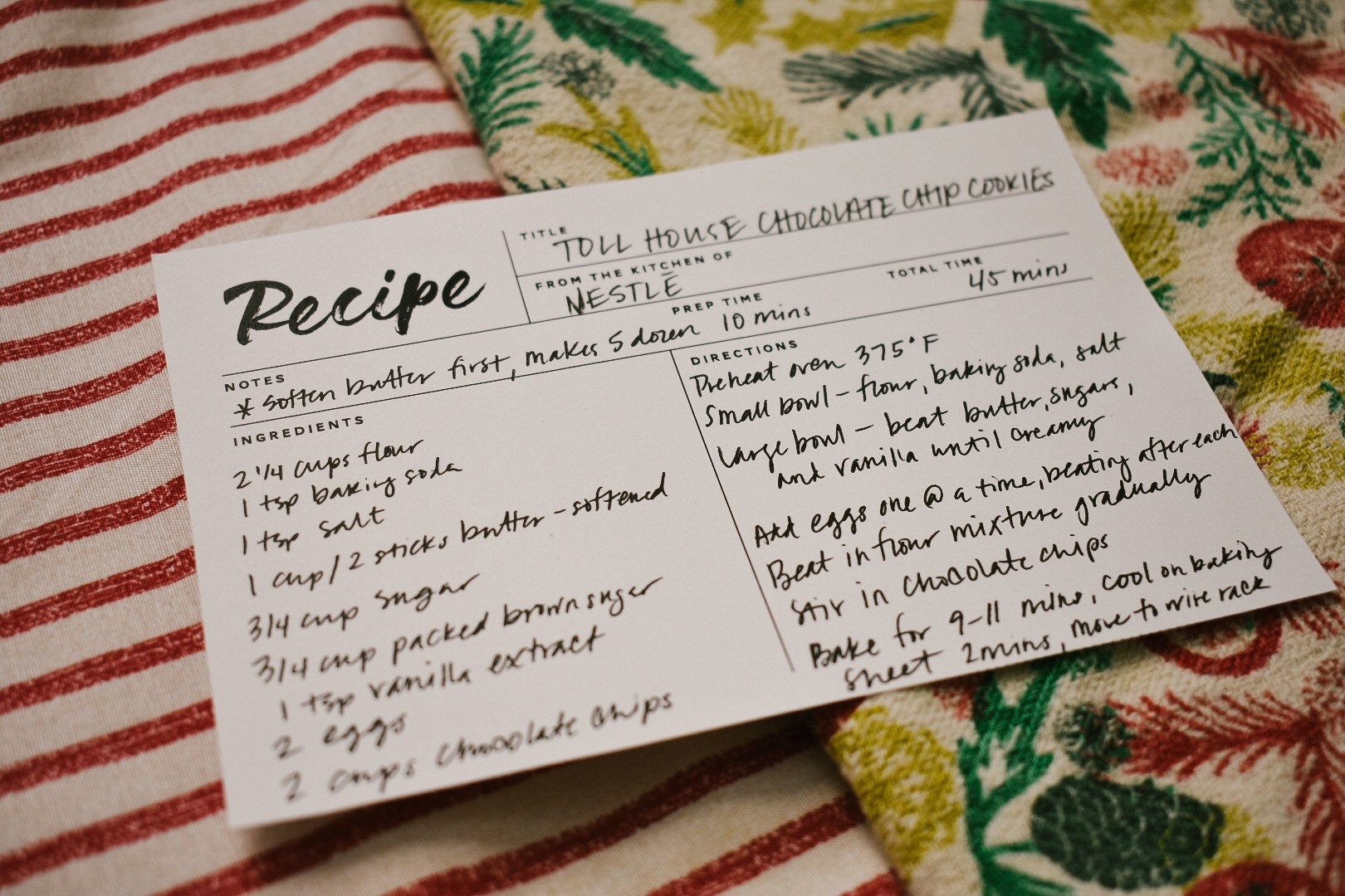 Recipe Cards // Recipe Card Printable // Digital Download // 4" X 6 ...
