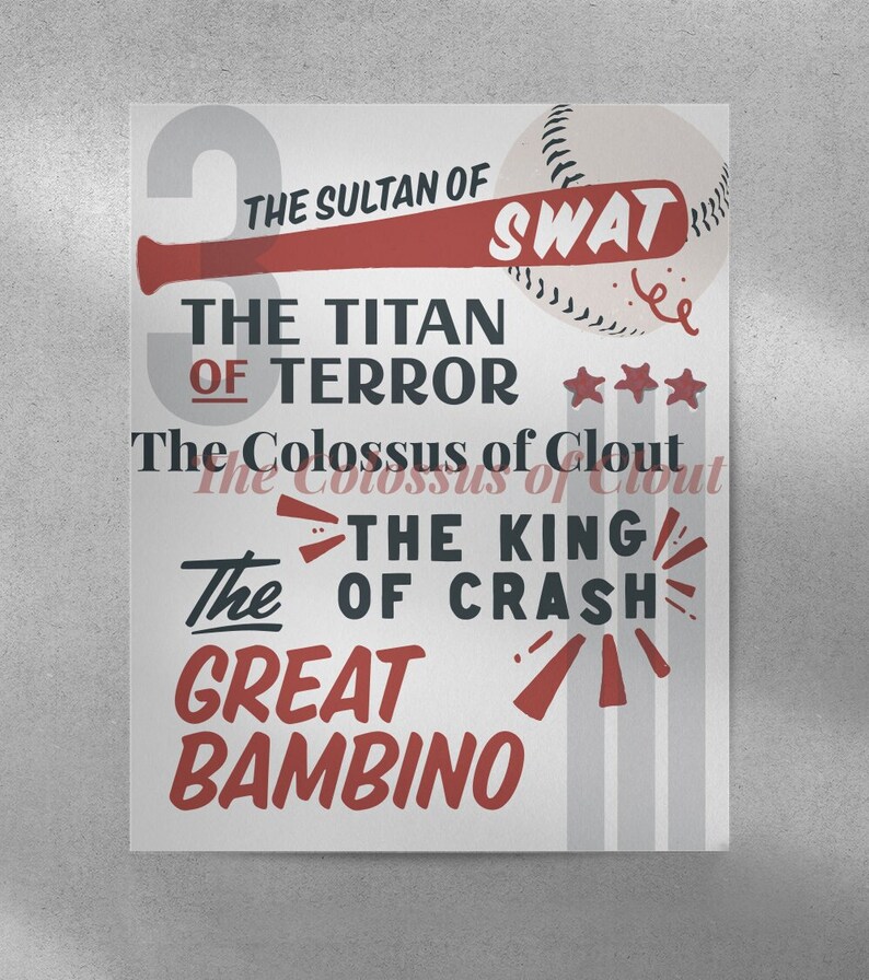 The Sandlot // Babe Ruth // Baseball Print // the Great Bambino ...