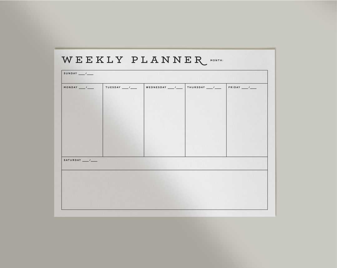 Organizer: Weekly Planner Printable 8.5x11 (digital Download) - Etsy